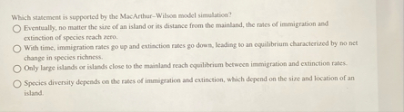 Solved Which statement is supported by the MacArthur-Wilsoe | Chegg.com