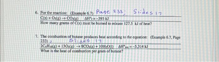Solved 6. For the reaction: (Example 6.7) Page 233; Siides | Chegg.com
