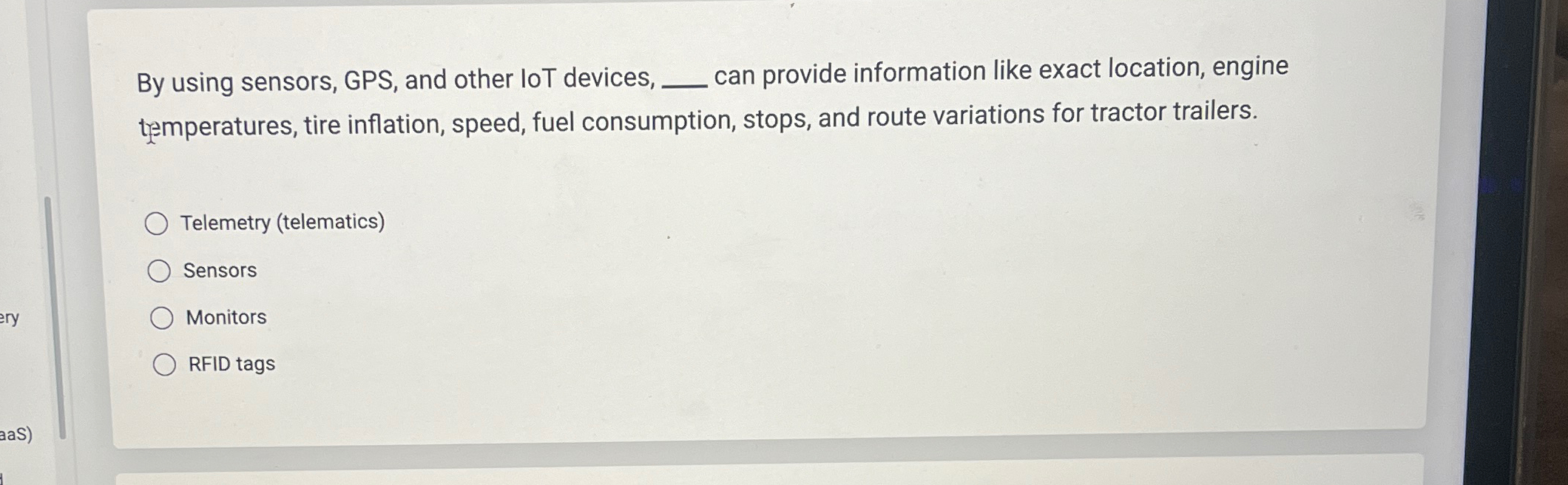 Solved By using sensors, ﻿GPS, ﻿and other loT devices, q, | Chegg.com