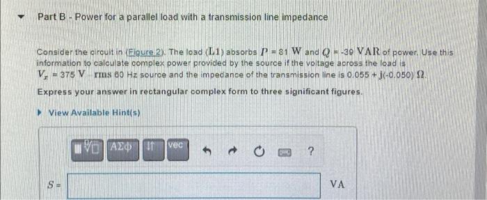 Solved Part A - Power and power factor for parallel loads ! | Chegg.com