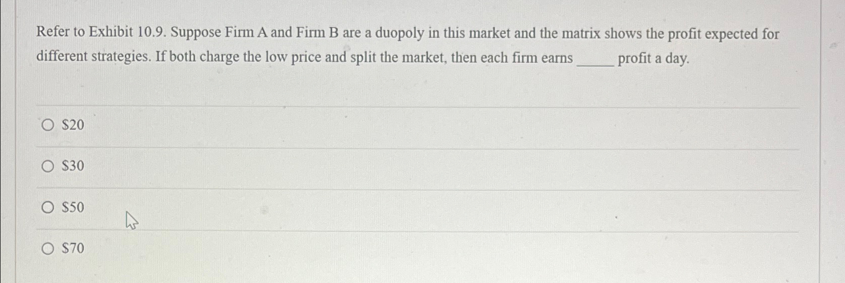 Solved Refer to Exhibit 10.9. ﻿Suppose Firm A and Firm B are | Chegg.com