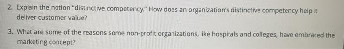 Solved 2. Explain the notion "distinctive competency." How | Chegg.com