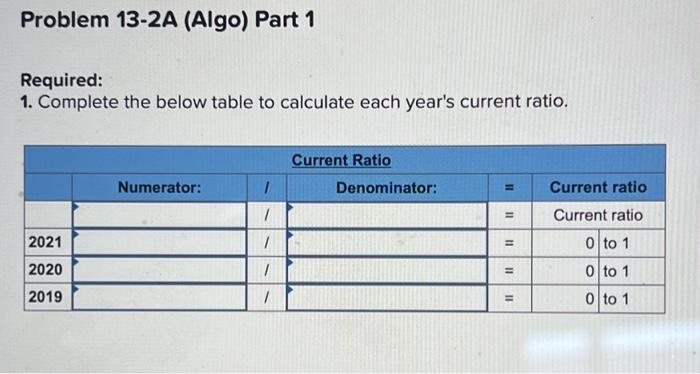 Solved Problem 13-2A (Algo) Ratios, common-size statements, | Chegg.com