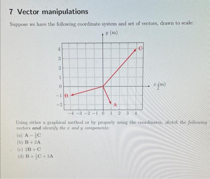 Solved 7 Vector manipulations Suppose we have the following | Chegg.com