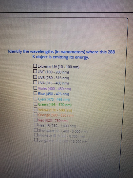 Solved Identify the wavelengths (in nanometers) where this | Chegg.com