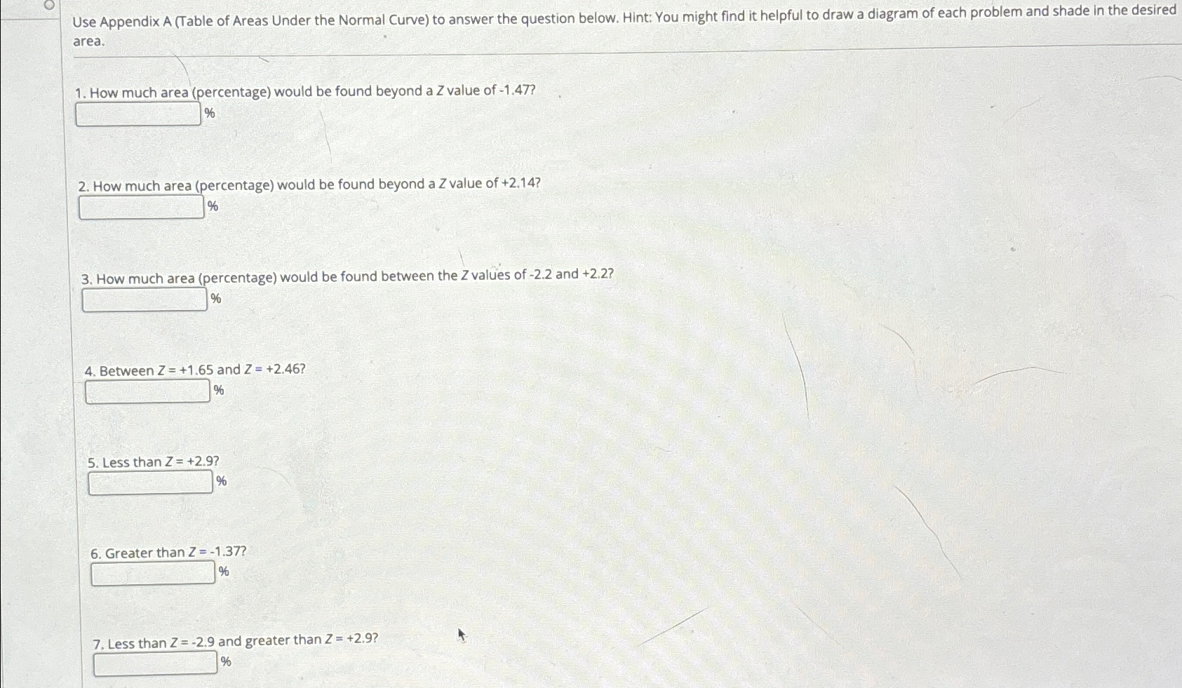 Solved Use Appendix A (Table of Areas Under the Normal | Chegg.com