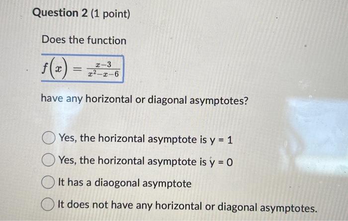 Solved Does the function \\[ f(x)=\\frac{x^{2}+3 | Chegg.com