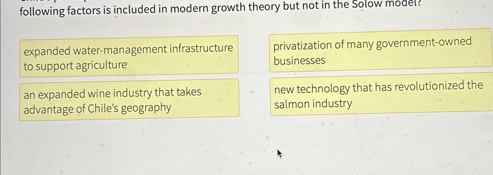Solved following factors is included in modern growth theory | Chegg.com