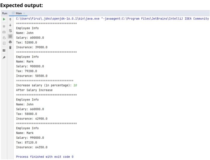 Solved Task 1(Employee Class) Create a class called Employee | Chegg.com