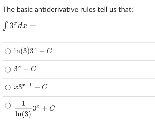 Solved The basic antiderivative rules tell us | Chegg.com