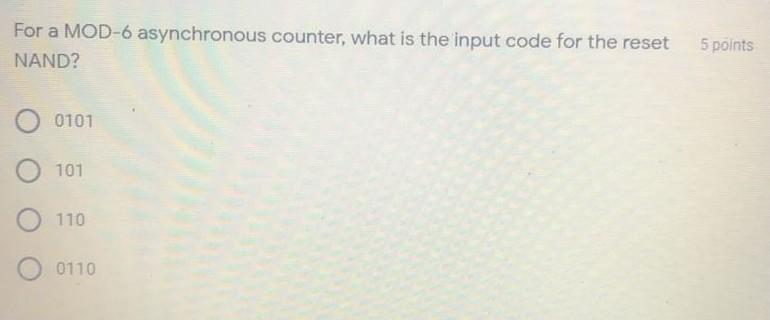Solved For a MOD-6 asynchronous counter, what is the input | Chegg.com