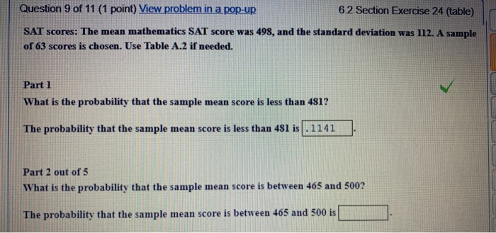Solved Question 9 of 11 (1 point) View problem in a pop-up | Chegg.com