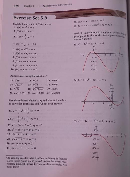 Solved Find the lincarization of f(x) at x=a. 1. f(x)=x2,a=3 | Chegg.com Solved Find the lincarization of f(x) at x=a. 1. f(x)=x2,a=3 | Chegg.com