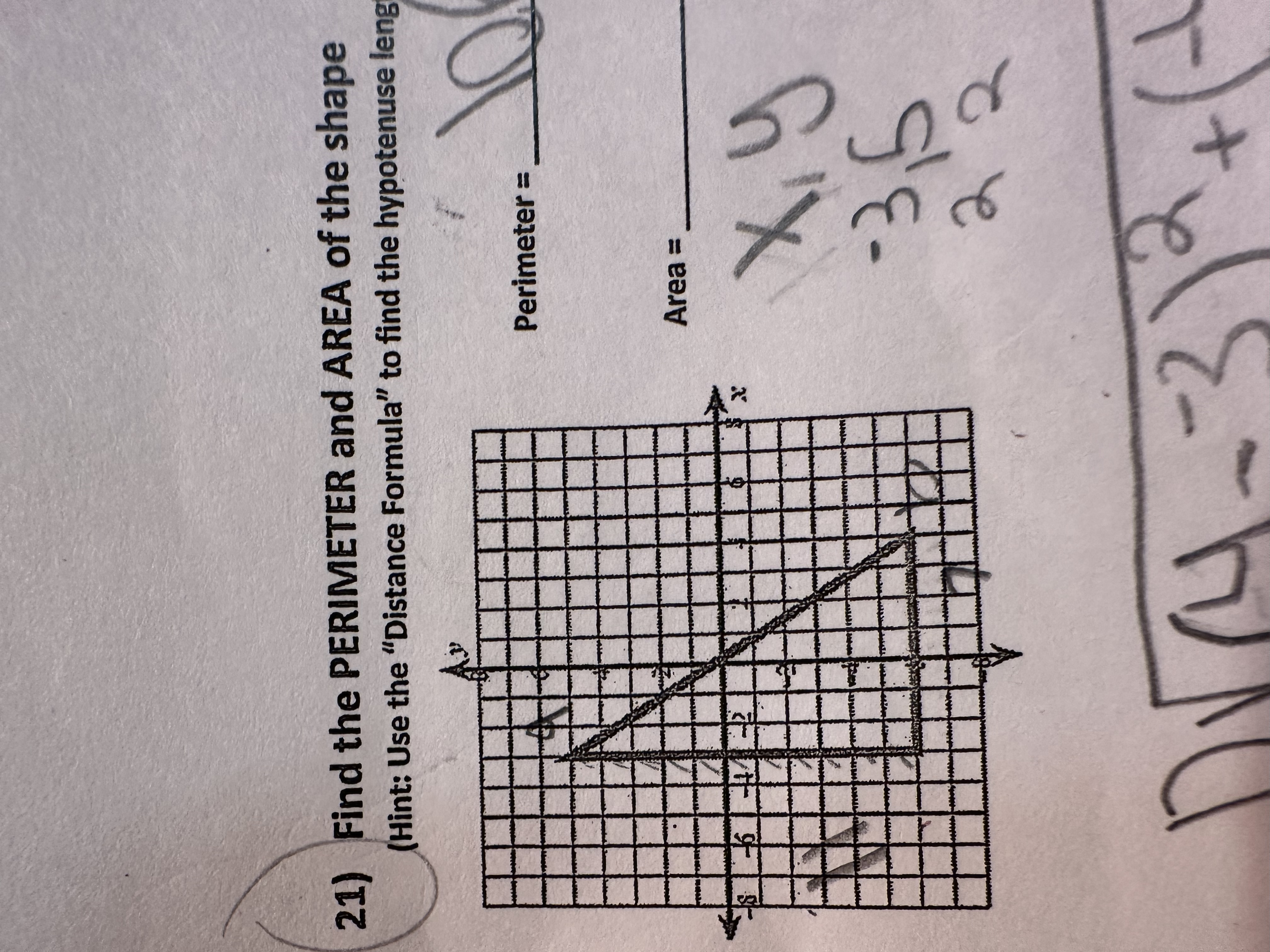 Solved Steps for Find the PERIMETER and AREA of the | Chegg.com