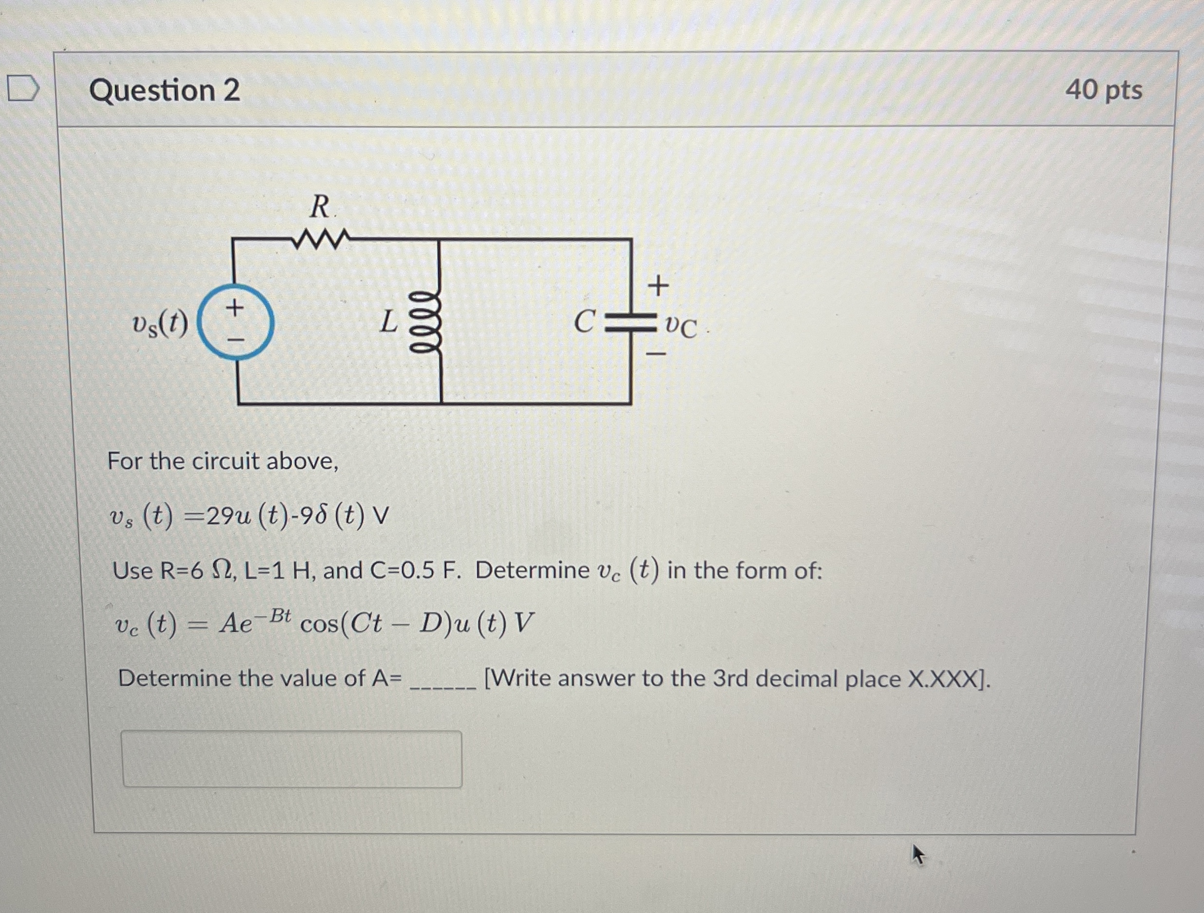 Solved Question 240 ﻿ptsFor the circuit | Chegg.com