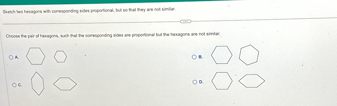 Solved Sketch two hexagons with corresponding sides | Chegg.com