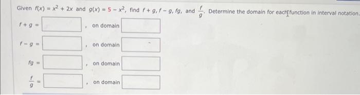 Solved Given F X 2x2 1 And G X 7x−8 Find The Following