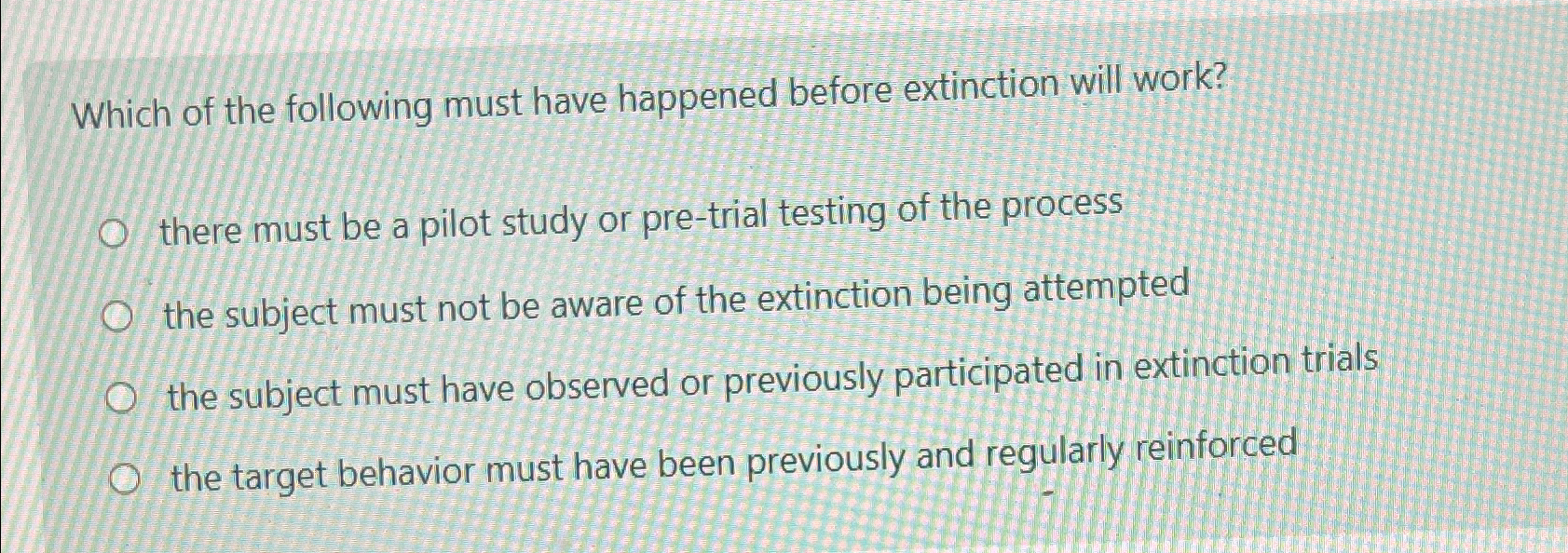 Solved Which of the following must have happened before | Chegg.com