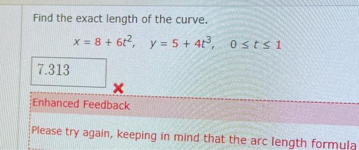 Solved Find the exact length of the curve. | Chegg.com