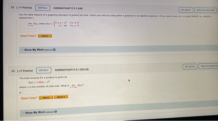 Solved 3. (0/2 Points DETAILS PREVIOUS ANSWERS HARMATHAP12 | Chegg.com