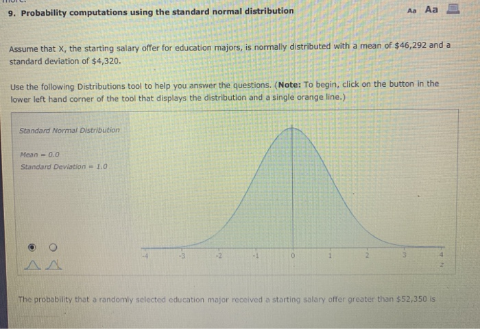 Solved 9. Probability computations using the standard normal | Chegg.com