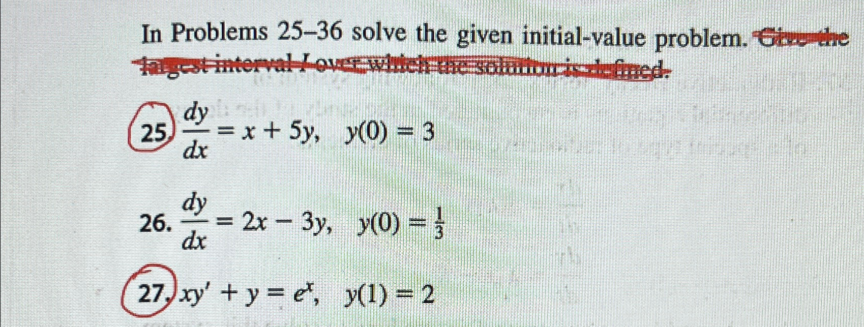 Solved In Problems 25-36 ﻿solve the given initial-value | Chegg.com