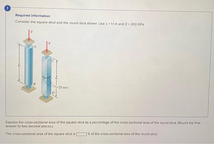 Solved Required information Consider the square strut and | Chegg.com