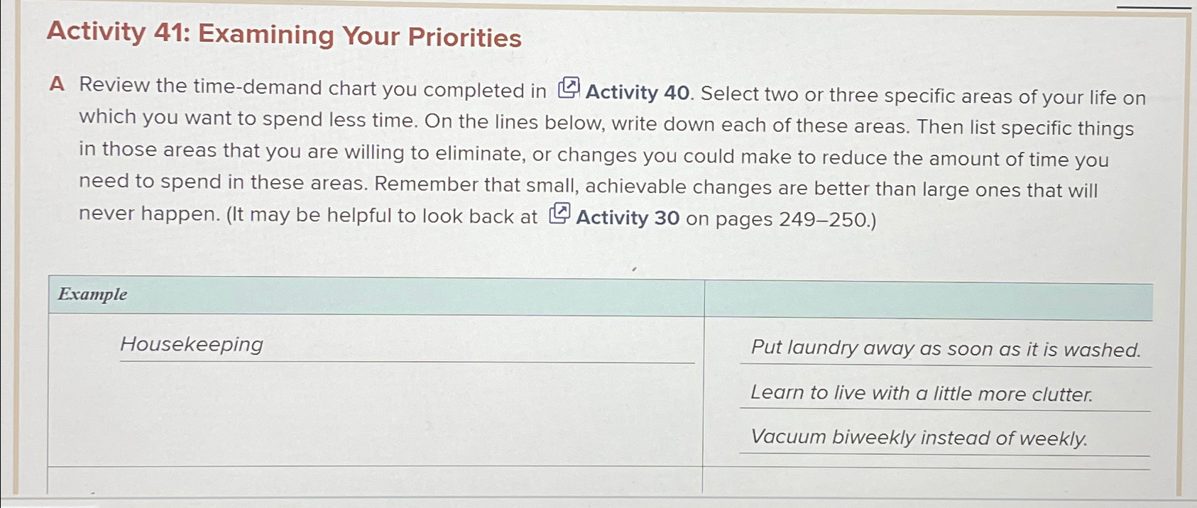 Solved Activity 41: Examining Your PrioritiesA Review the | Chegg.com