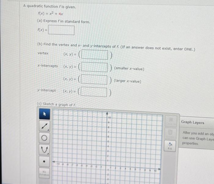 Solved A quadratic function fis given. f(x) = x² + 4x (a) | Chegg.com