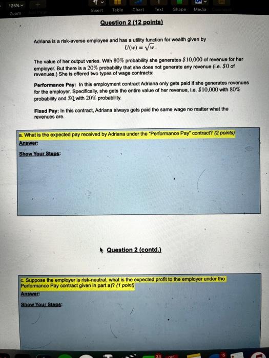 Solved 125% Insert Table Chart Text Shape Media Zoom | Chegg.com