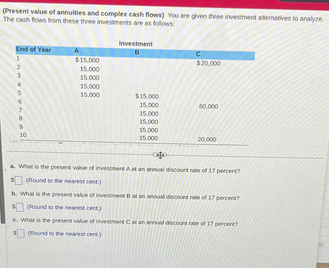 Solved (Present value of annuities and complex cash flows) | Chegg.com