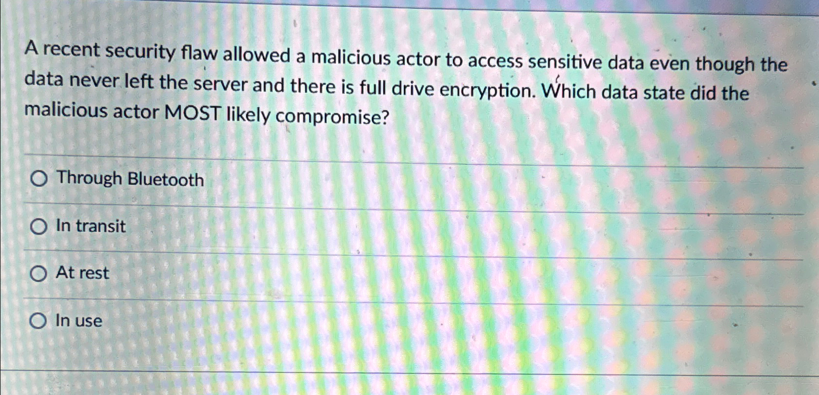Solved A recent security flaw allowed a malicious actor to | Chegg.com