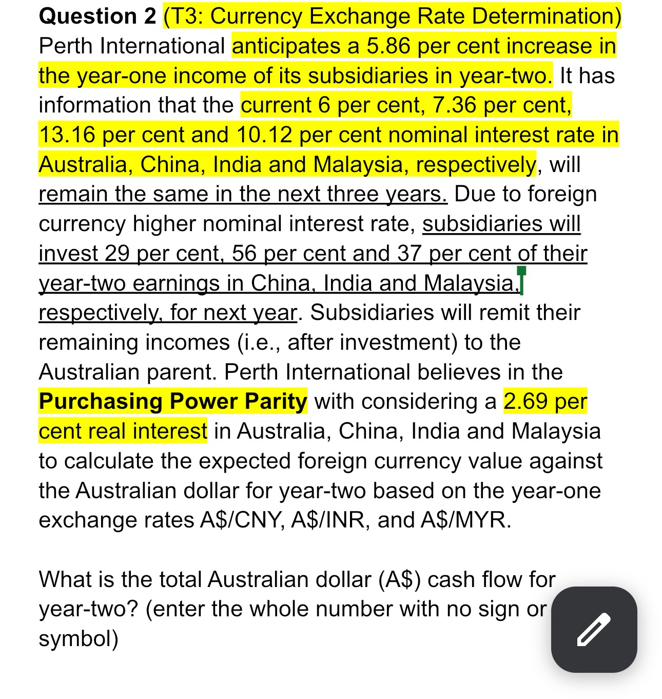 Solved Question 2 (T3: Currency Exchange Rate Determination) | Chegg.com