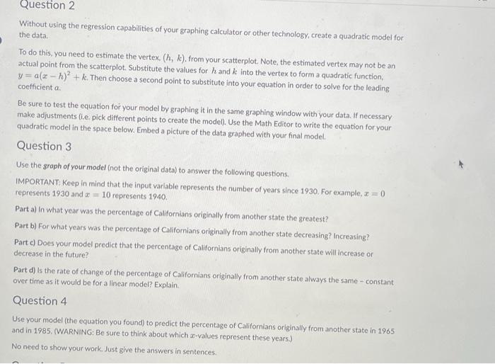 Solved Without using the regression capabilities of your | Chegg.com