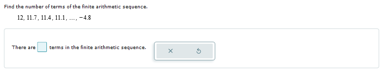 Solved Find the number of terms of the finite arithmetic | Chegg.com