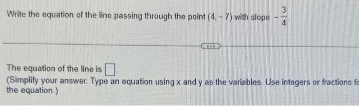 Solved Write the equation of the line passing through the | Chegg.com