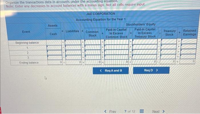 Solved JAE Corporation completed the following transactions | Chegg.com
