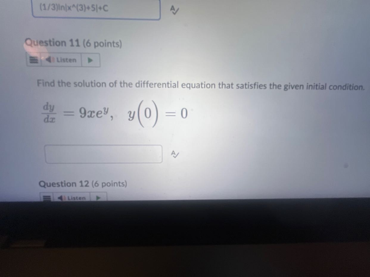 Solved AQuestion 11 (6 ﻿points)Find the solution of the | Chegg.com