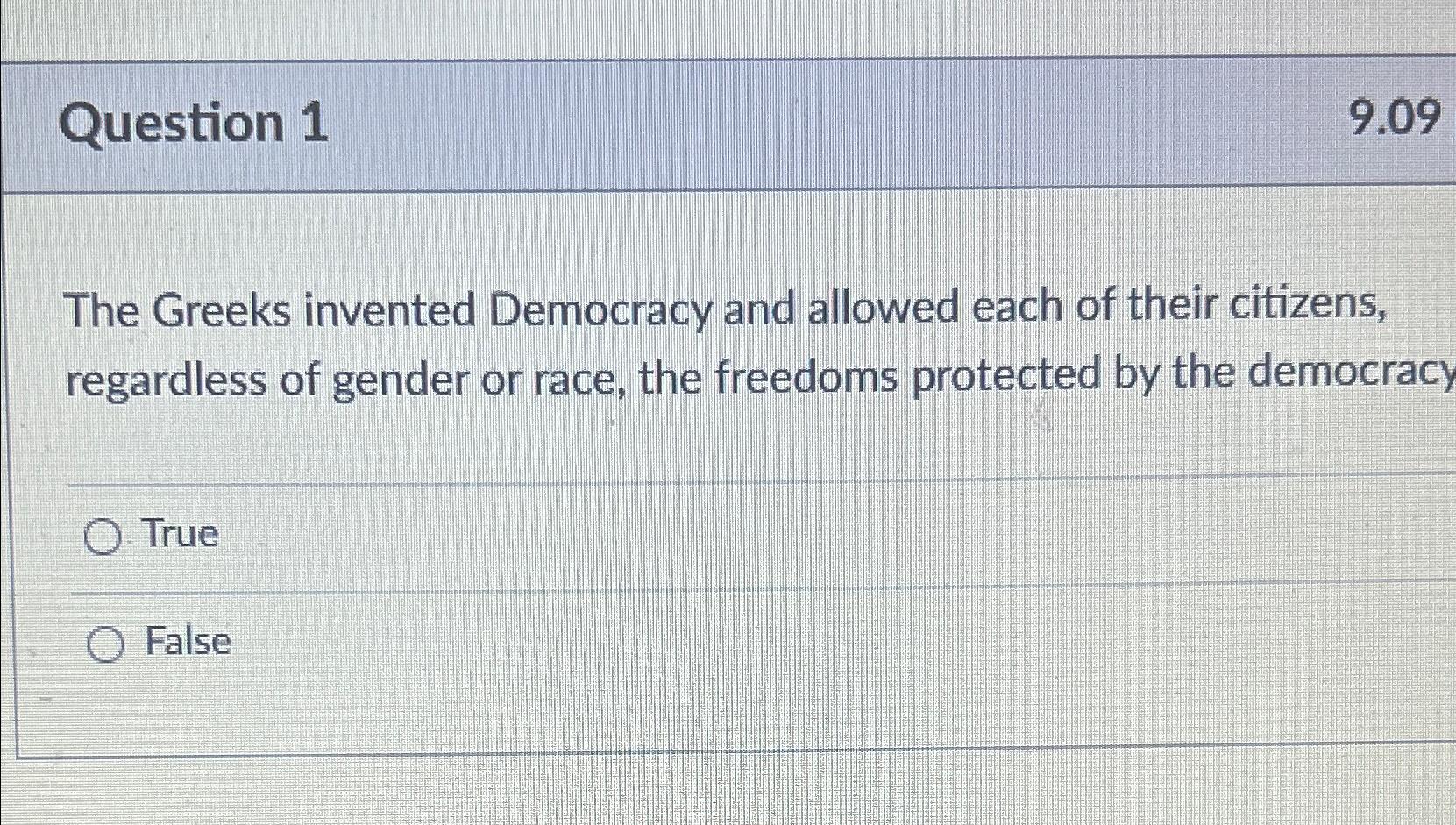 Solved Question 19.09The Greeks invented Democracy and | Chegg.com