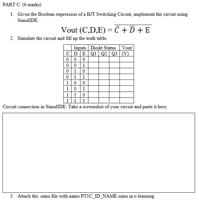 PART A. (6 marks) 1. Implement the Boolean function. | Chegg.com