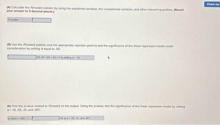 Solved (2) Report R2 and R2 as shown on the output. (Round | Chegg.com