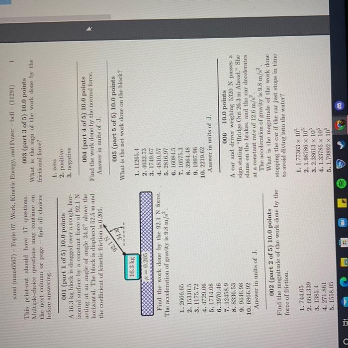 Solved 001 (part 1 of 5 ) 10.0 points A 16.3 kg block is | Chegg.com