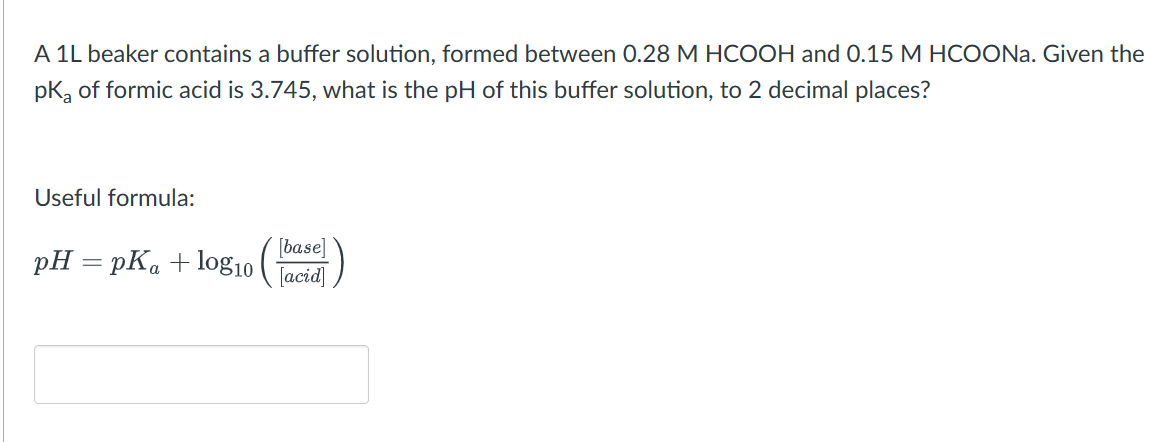 Solved A 1L ﻿beaker contains a buffer solution, formed | Chegg.com
