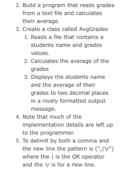 Solved 2. Build a program that reads grades from a text file | Chegg.com