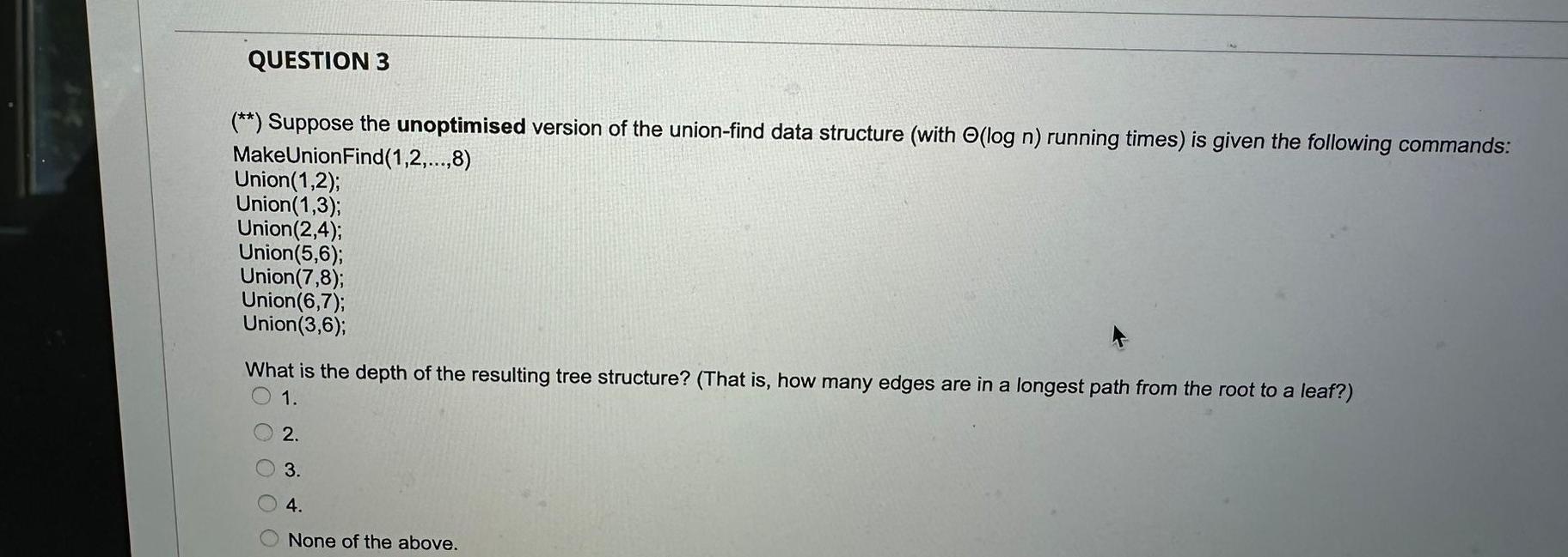 Solved (⋆∗) Suppose the unoptimised version of the | Chegg.com