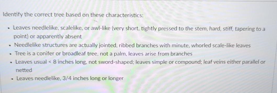 Solved Identify the correct tree based on these | Chegg.com