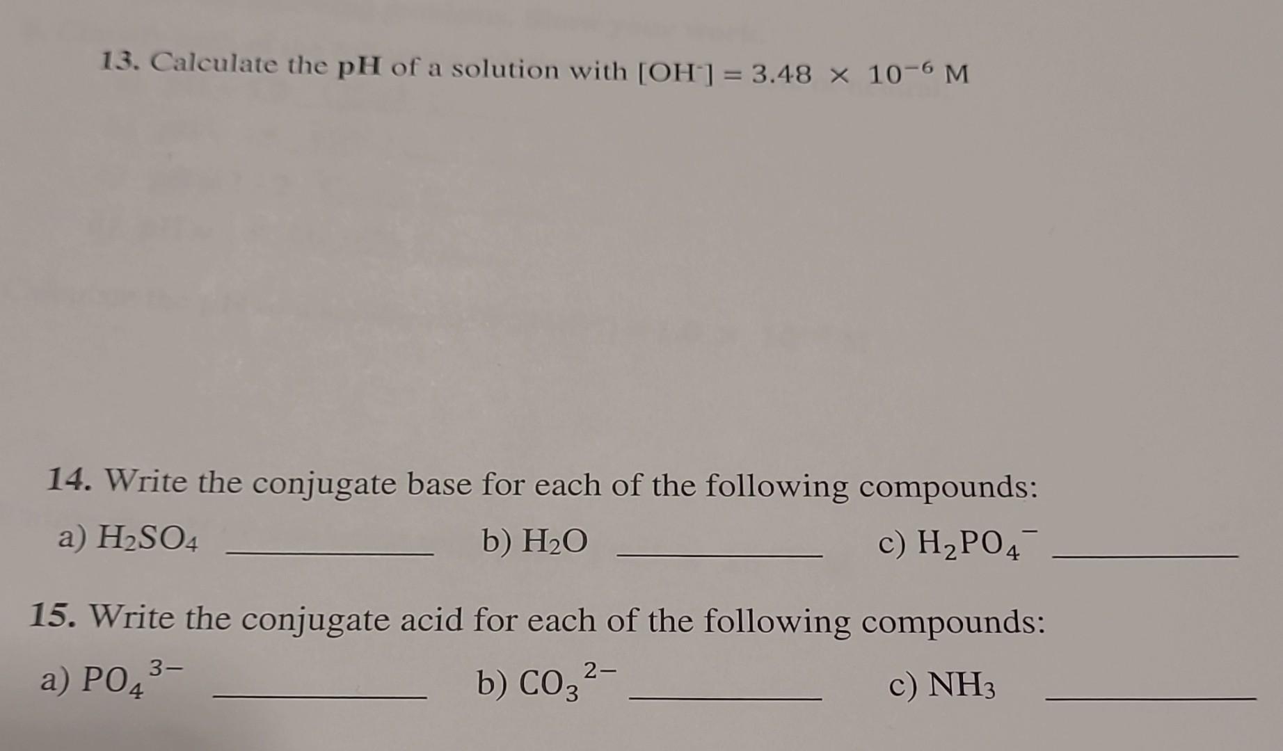 Solved 13. Calculate the pH of a solution with | Chegg.com
