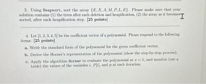 Solved 3 Using Heapsort Sort The Array Example 