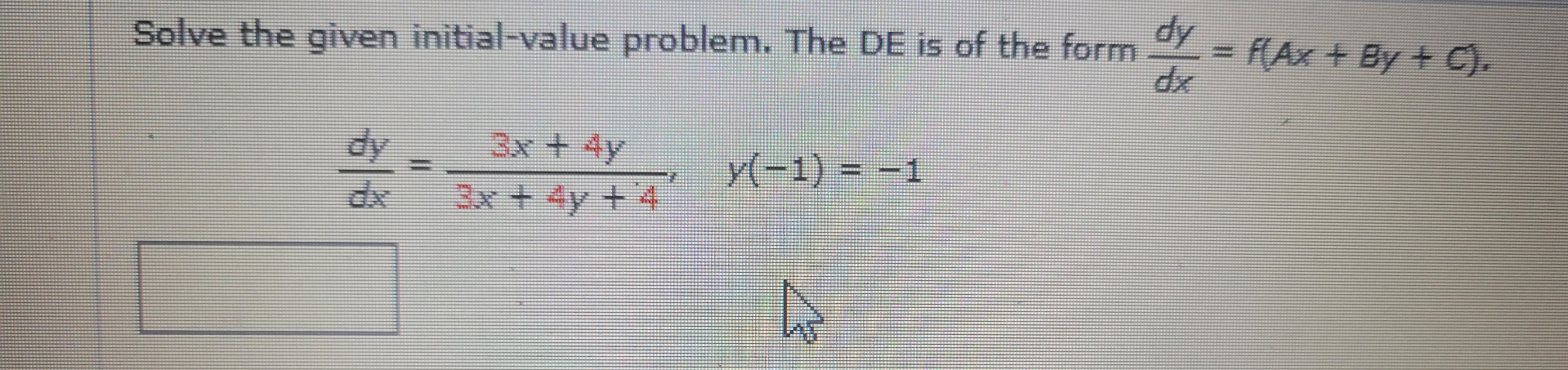 Solved Solve the given initial-value problem. The DE ﻿is of | Chegg.com