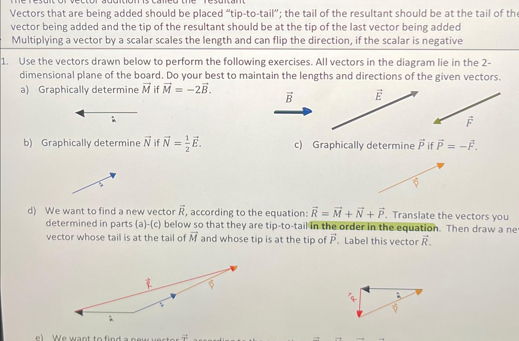 Solved Vectors that are being added should be placed | Chegg.com